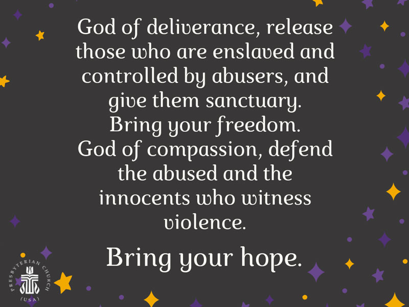 Presbyterian Mission Agency Prayer for Domestic Violence Awareness ...